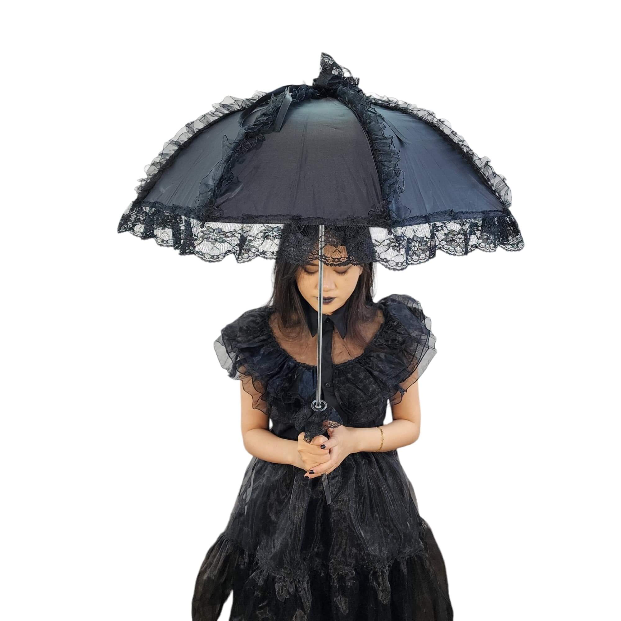 Victorian Gothic Parasol Black Lace Umbrella Wedding Parasol Bridal