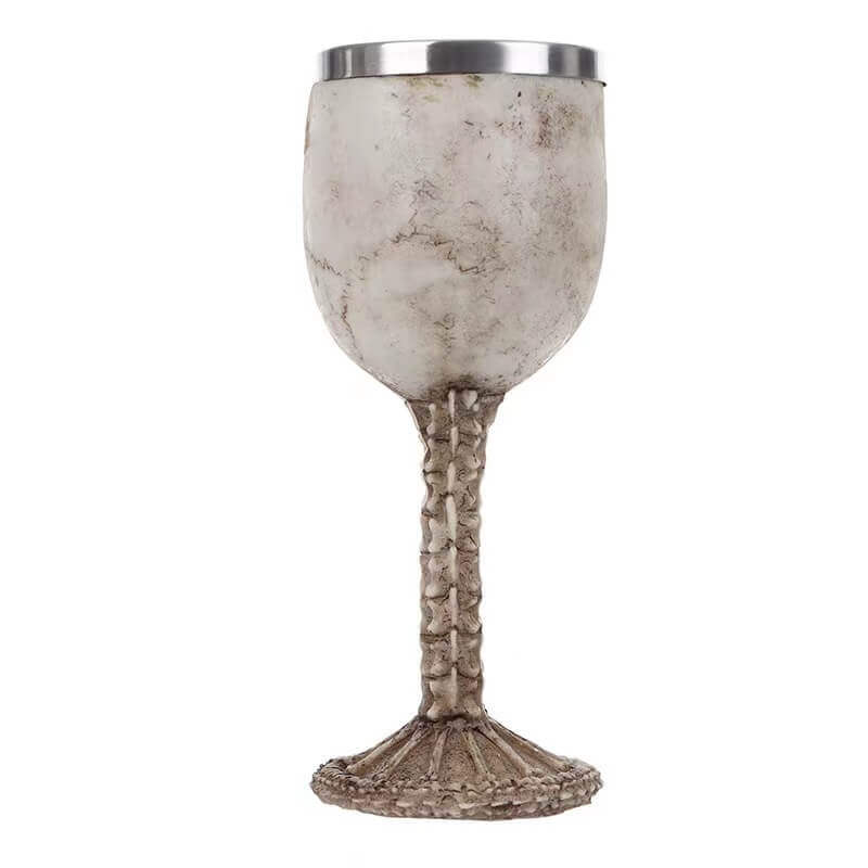 Wine Skull Resin And Stainless Steel Goblet - Gothika