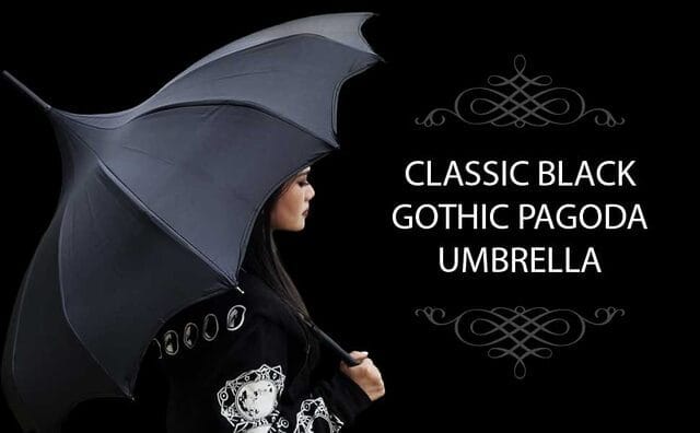 Gothic Rebel Dark Wing Pagoda Umbrella - Gothika.com